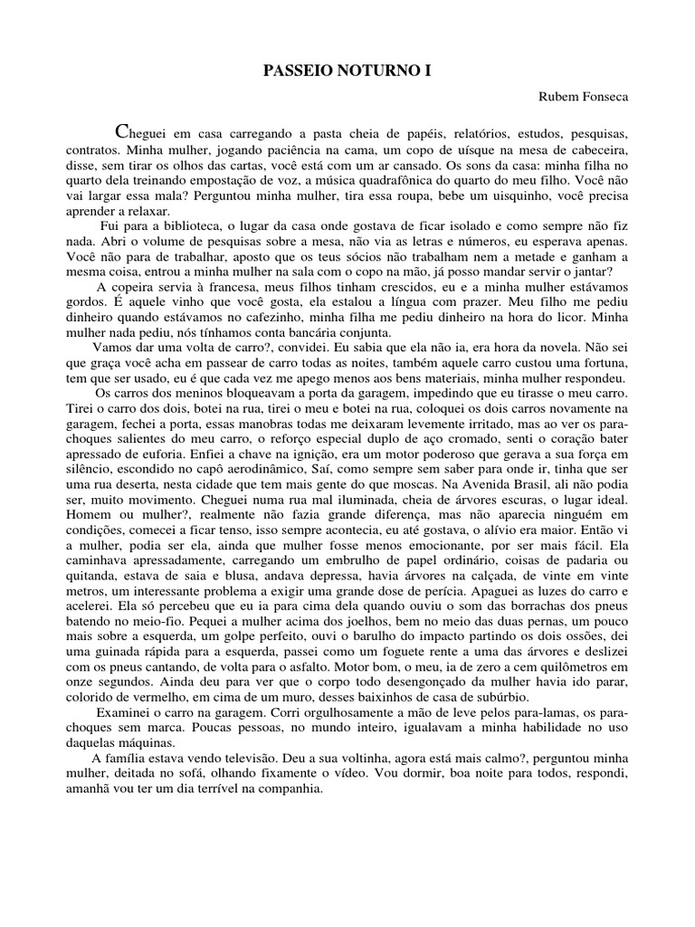 Rubem Fonseca - Passeio Noturno I e II | PDF | Carro | Lazer