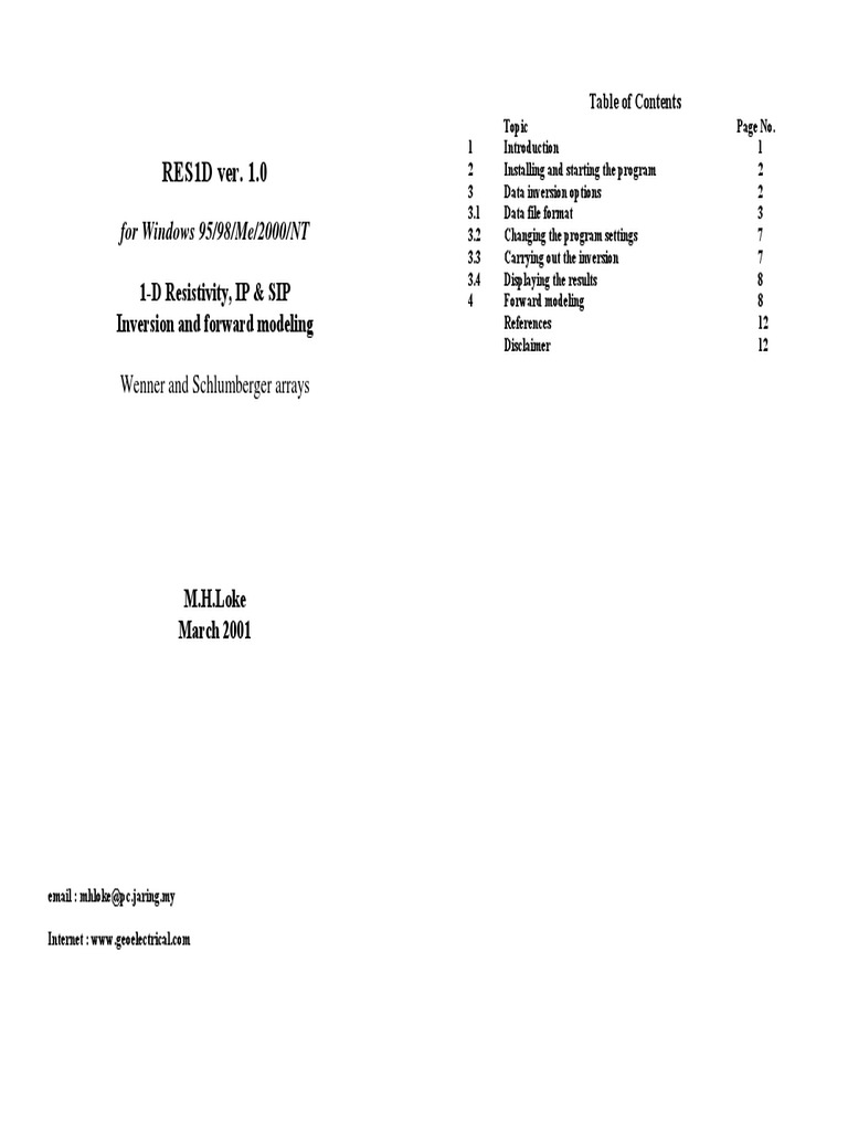 Res1d PDF | PDF | Electrical Resistivity And Conductivity | File Format