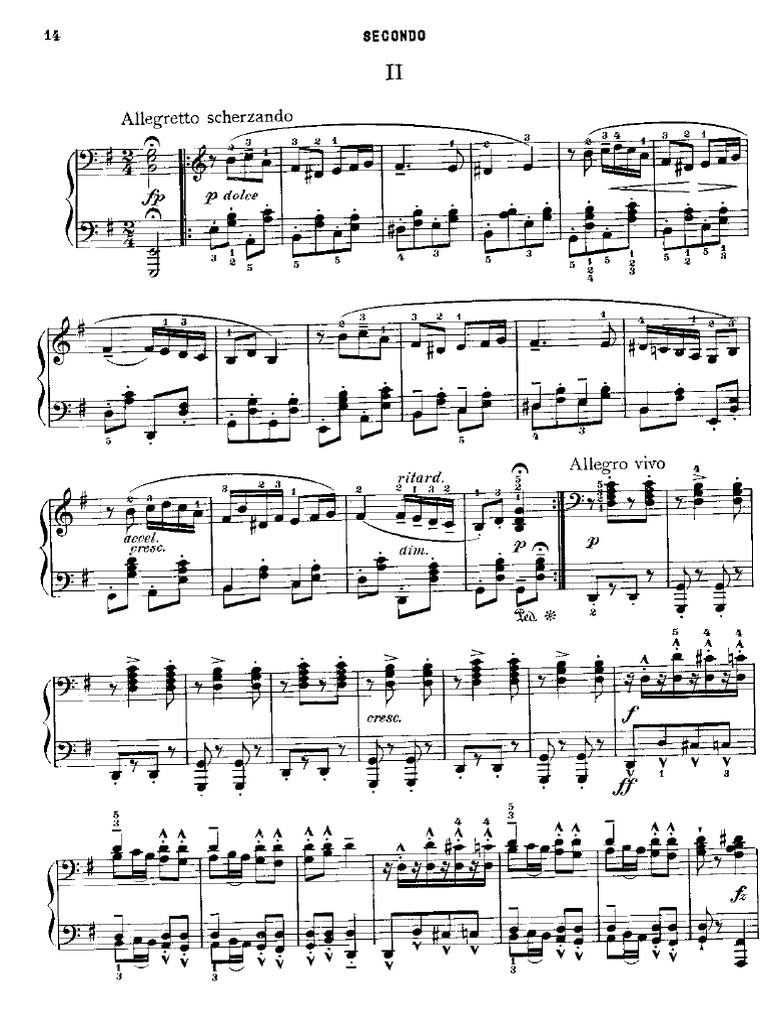 Antonin DVORAK - Danses Slaves - Op 46 - N°2 en Mi Mineur - Piano 4 main