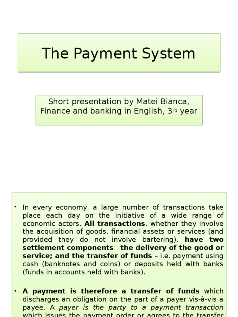 The Payment System | PDF | Payments | Cheque
