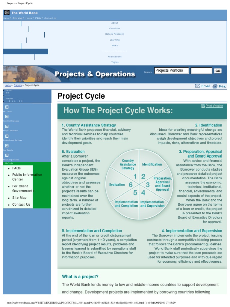 Projects - Project Cycle | PDF | World Bank | Evaluation