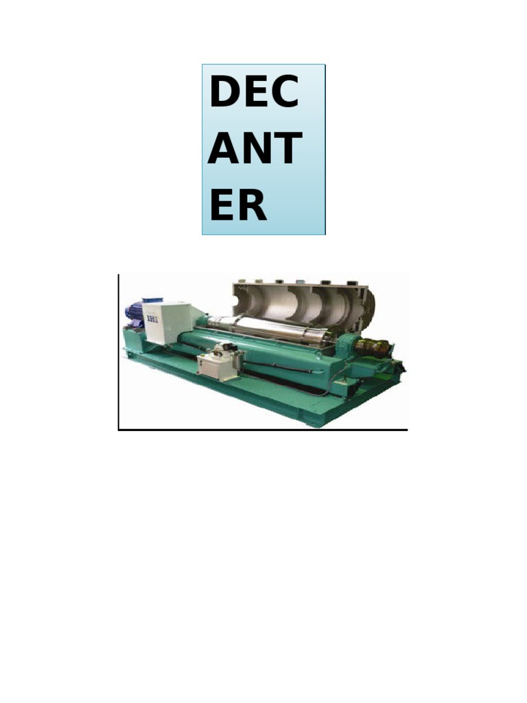 Decanter Centrifuge Operation Guide | PDF | Liquids | Solid