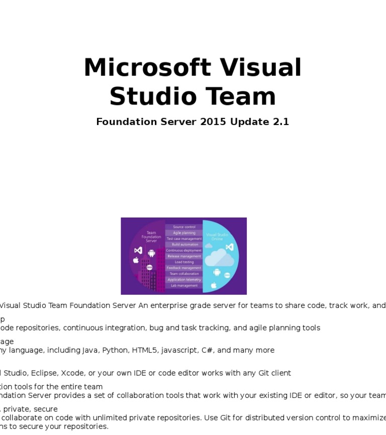 Microsoft Visual Studio Team: Foundation Server 2015 Update 2.1 | PDF | Art | Computers
