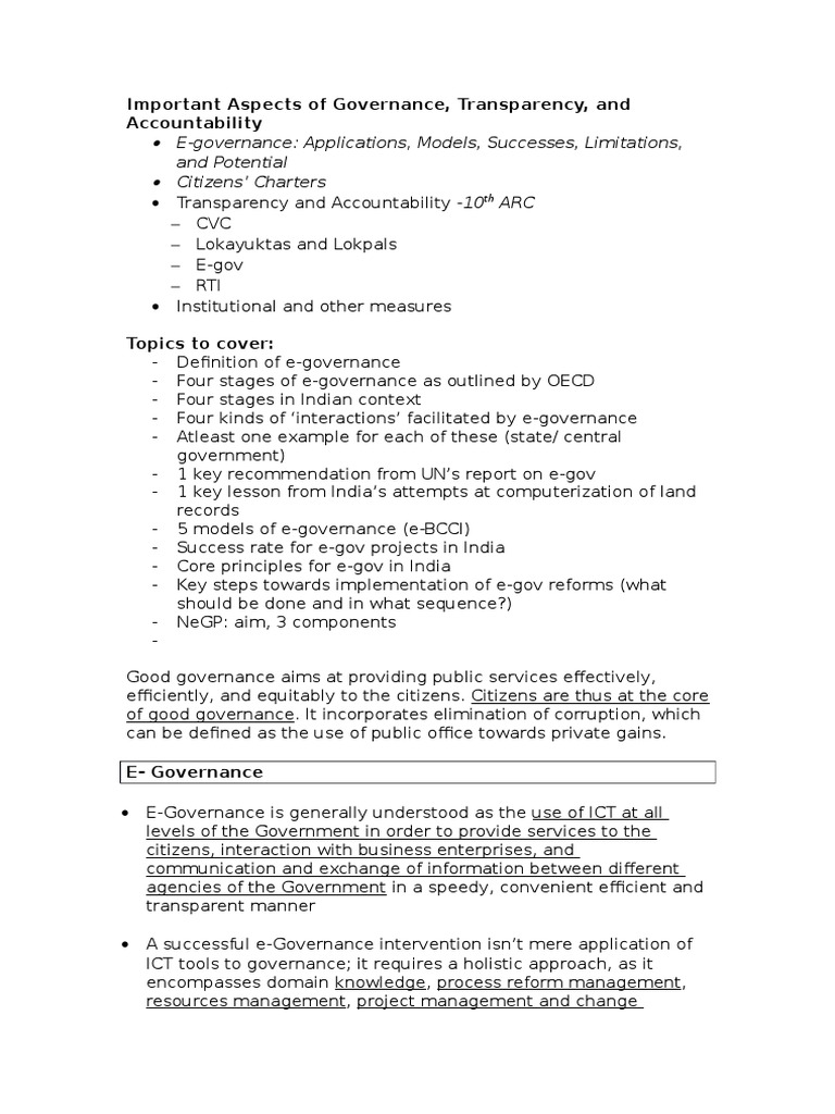 E-Governance: Applications, Models, Successes, Limitations, and ...