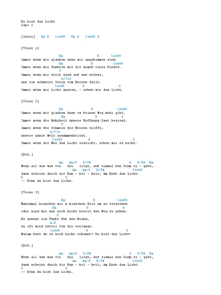 Du Bist Das Licht | PDF