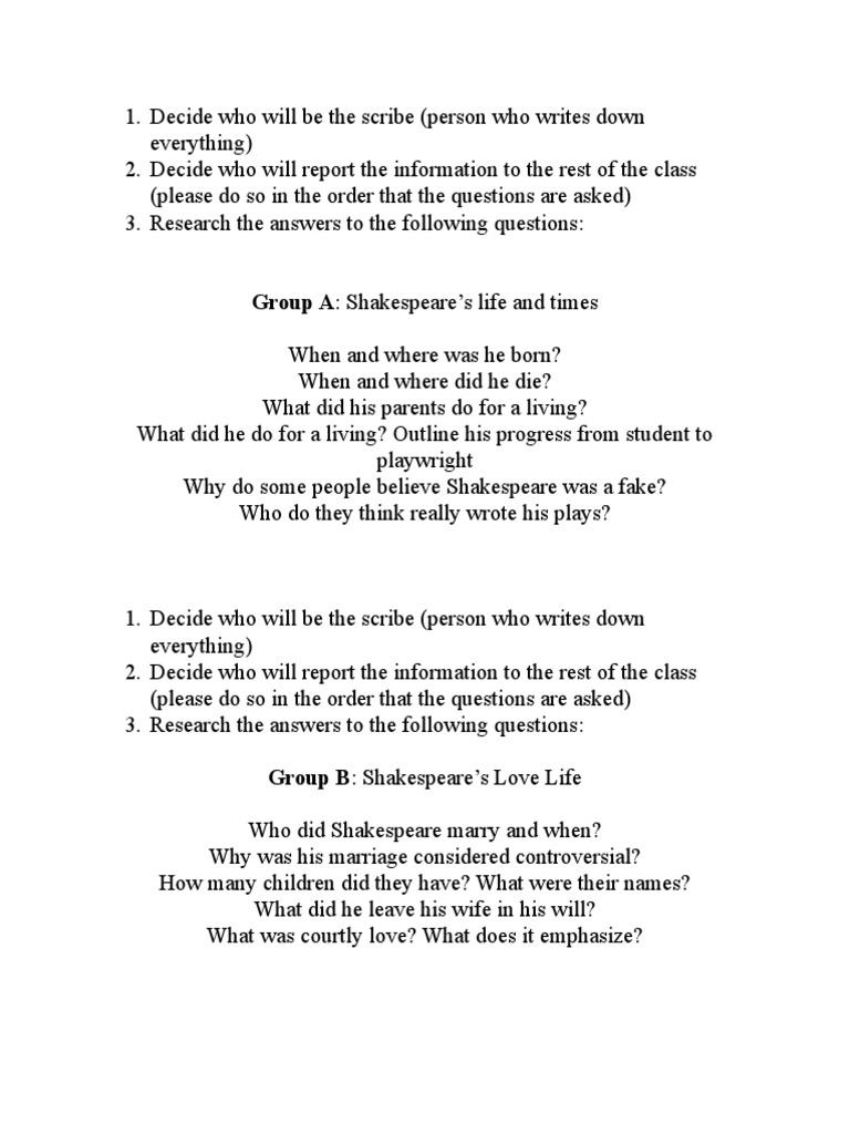 RJ Introduction Group Research | PDF | William Shakespeare