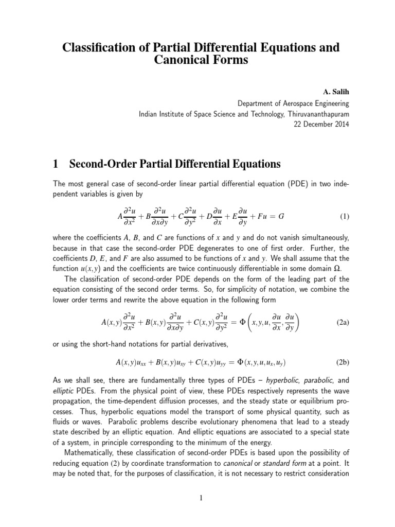 Canonical Form | PDF | Partial Differential Equation | Ordinary ...
