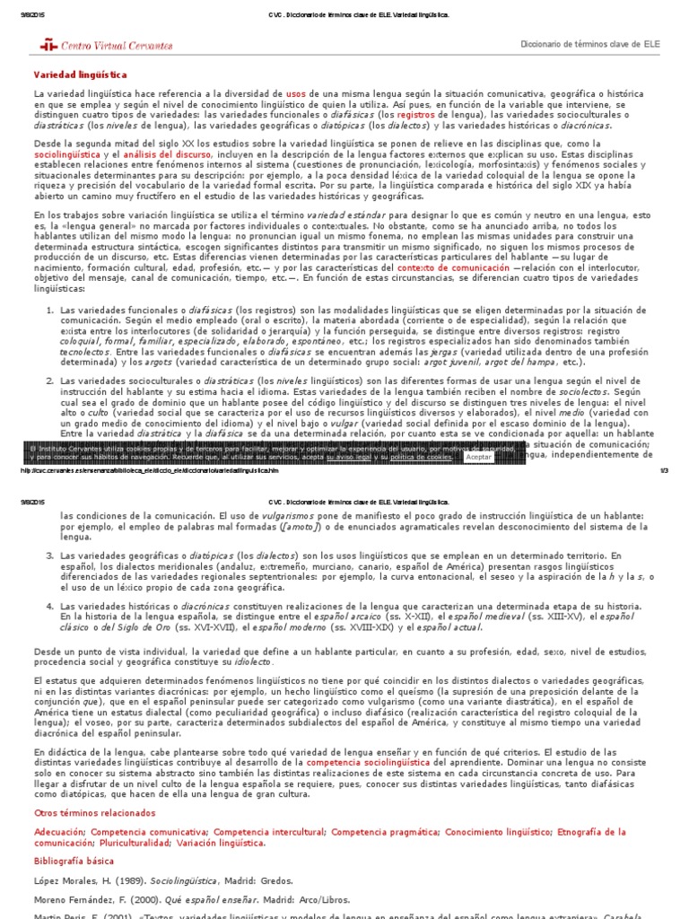 CVC. Diccionario de Términos Clave de ELE | Descargar gratis PDF ...