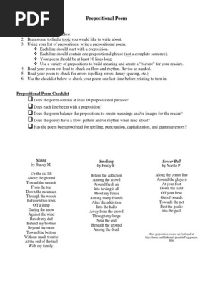 Prepositional Phrase Poem