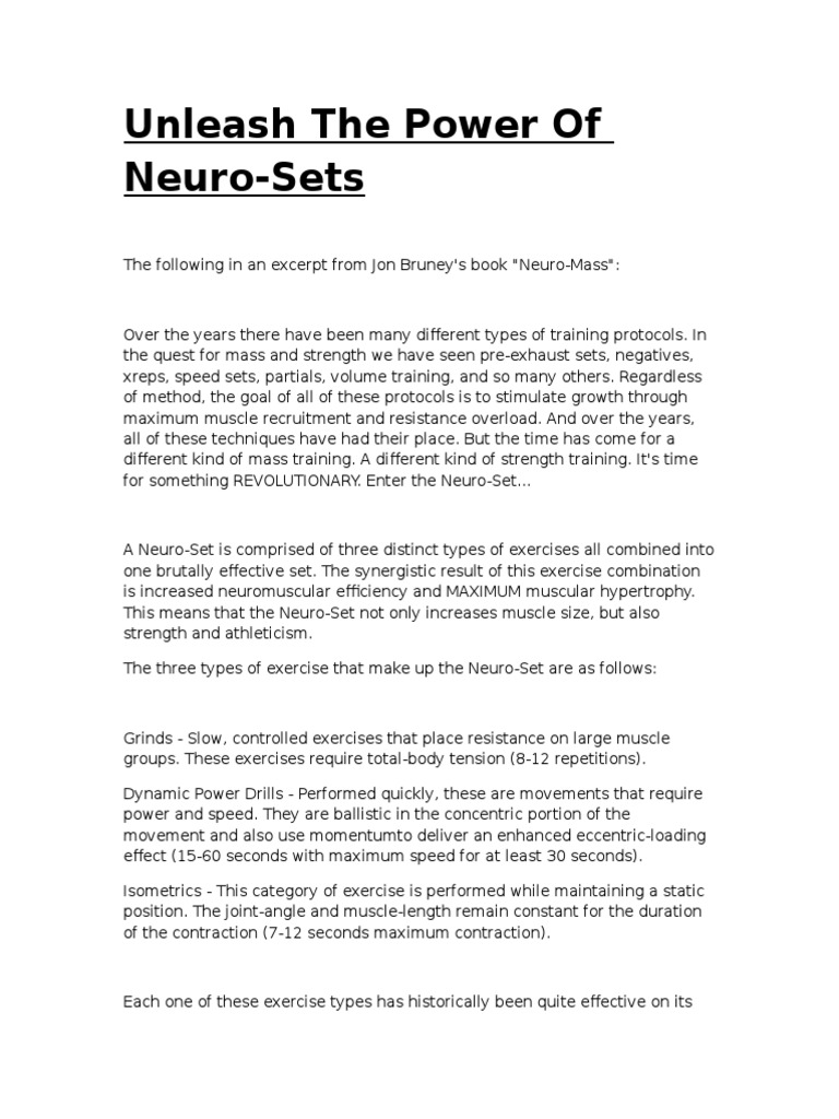 Neuro-Mass Jon Bruney | Download Free PDF | Strength Training | Muscle ...