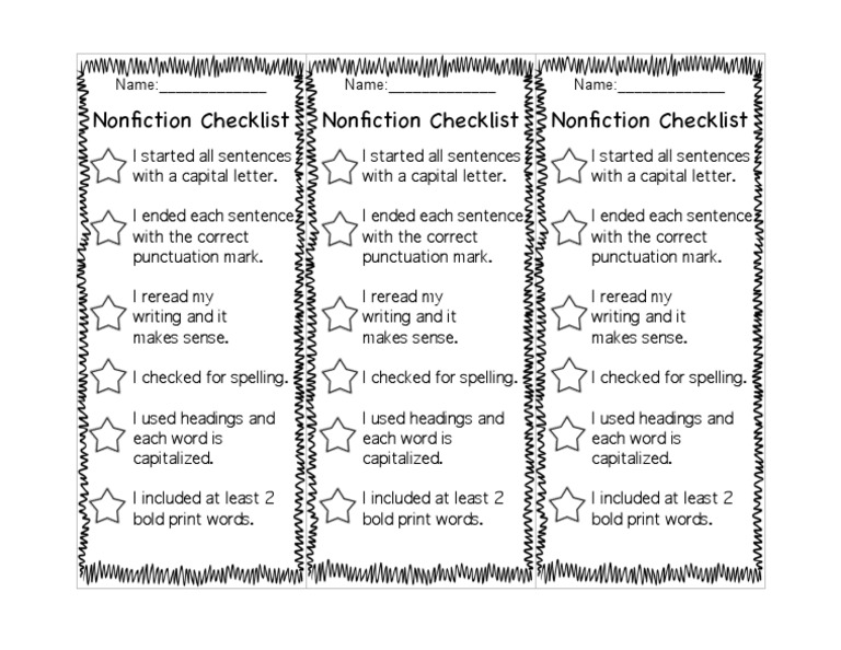 Nonfiction Writing Checklist | PDF