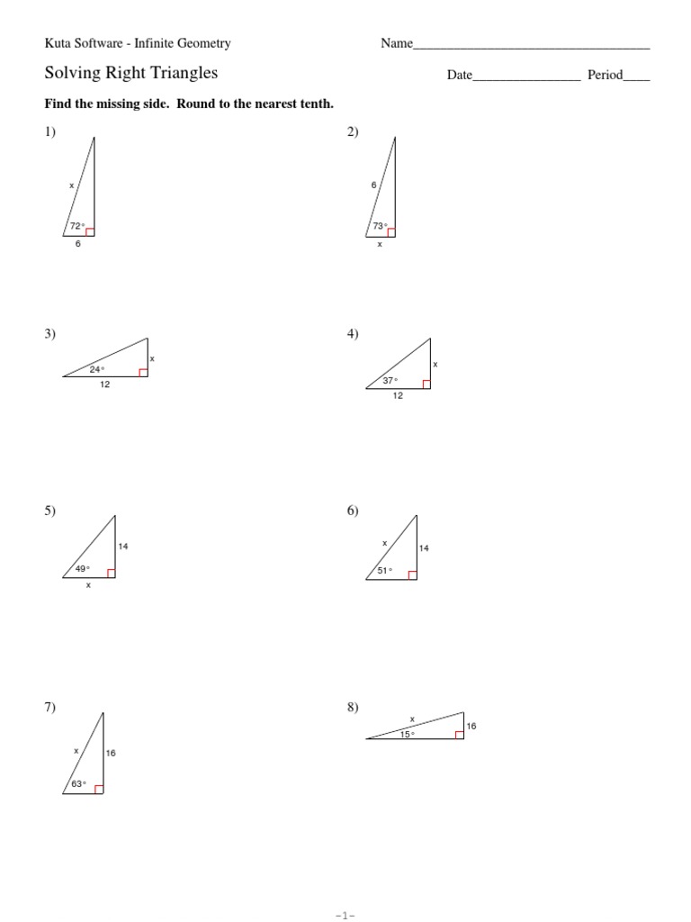 9-Solving Right Triangles PDF | PDF | Geometry | Classical Geometry