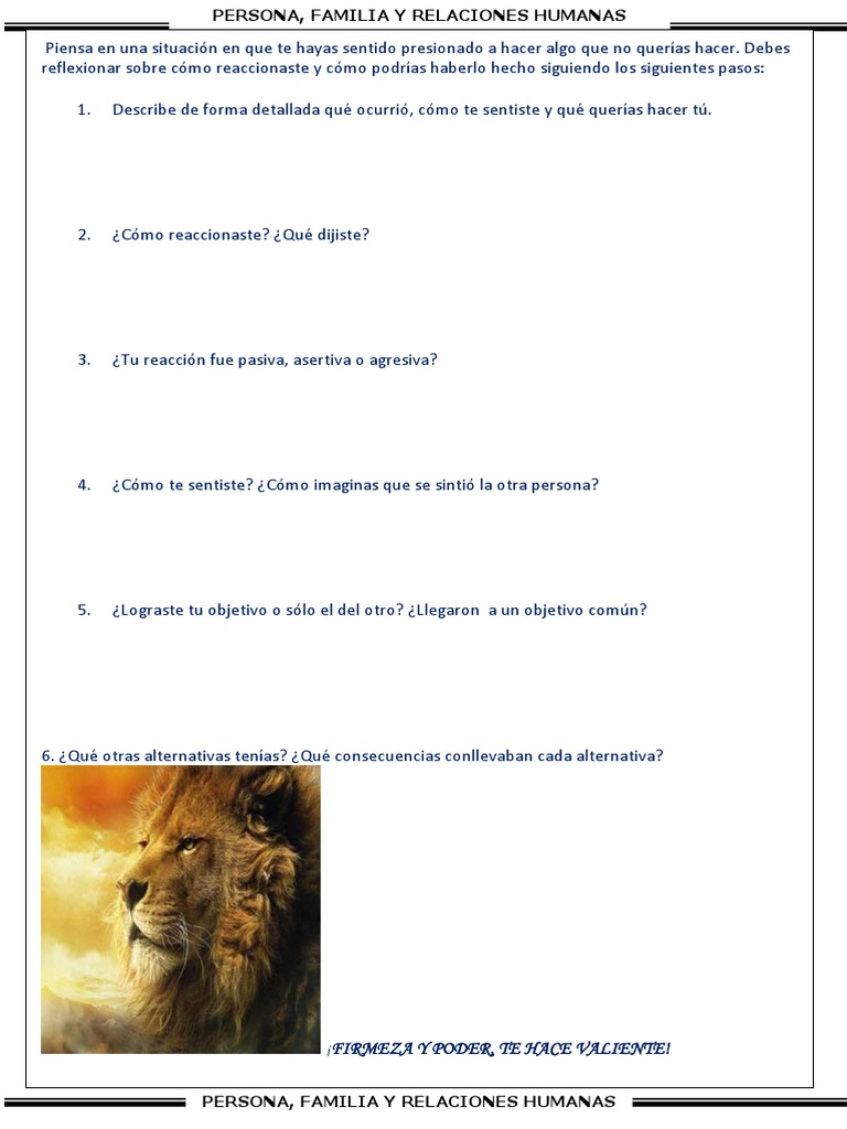 Reflexiona sobre tus relaciones personales | PDF | Aprendizaje ...