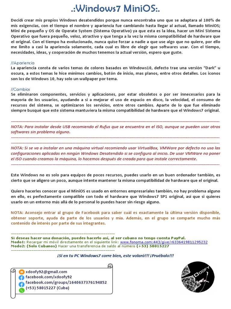 Windows MiniOS 7 | PDF | Sistema operativo | V Mware