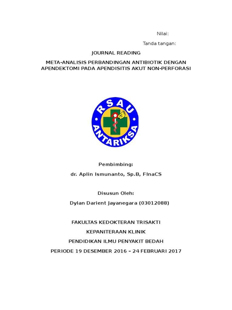 Journal Reading Appendicitis | PDF