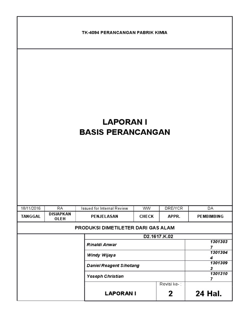 TK4094 - Laporan 1 - K02 | PDF