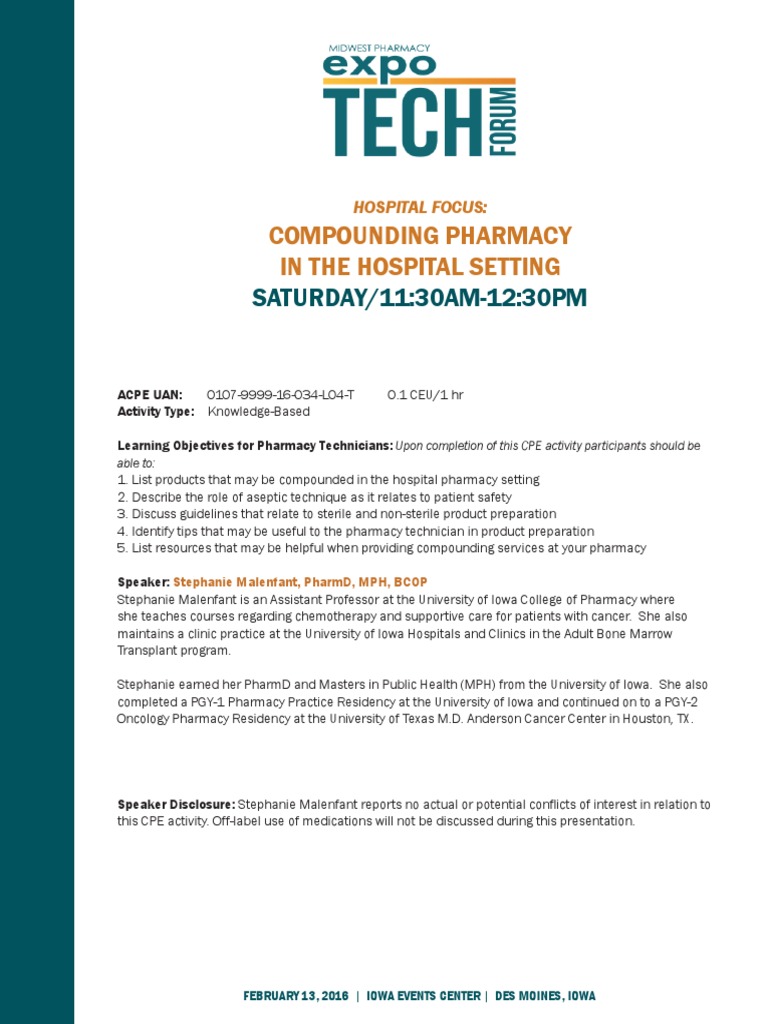Compounding in Hospital Setting | PDF | Pharmacy | Pharmaceutical Drug