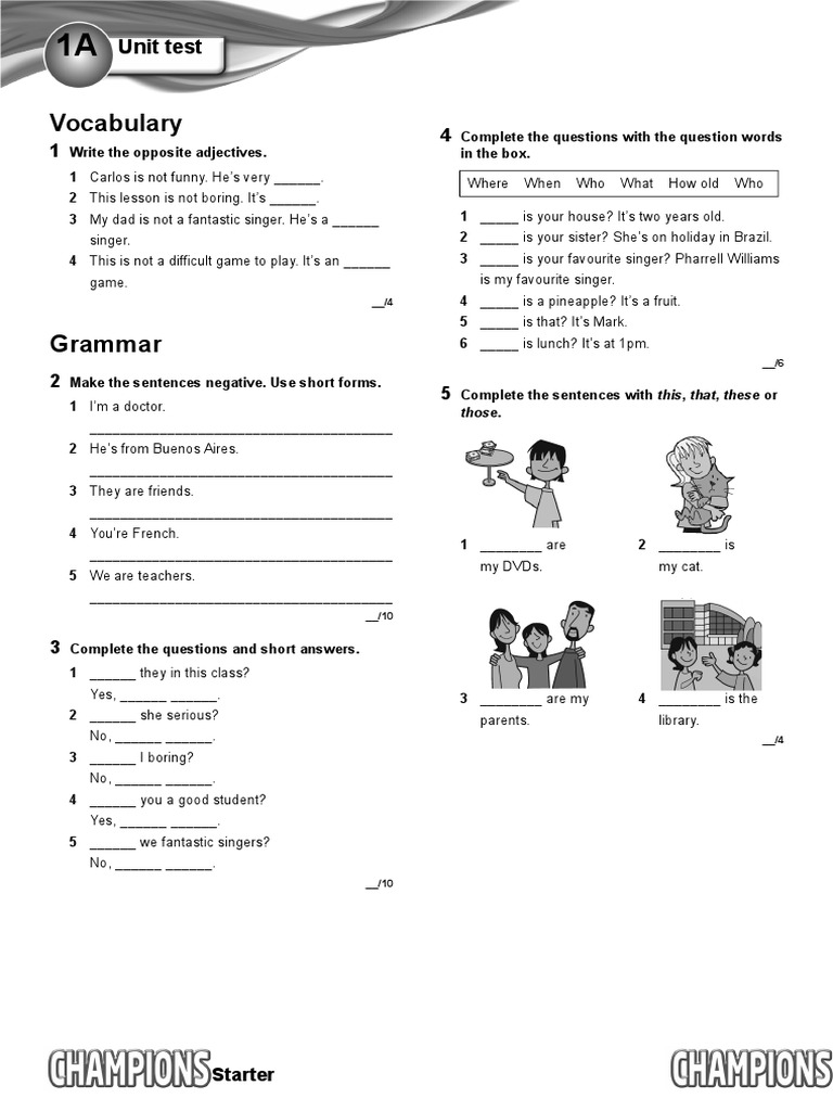 Starter Unit Test 1A PDF | PDF | Linguistics | Semiotics