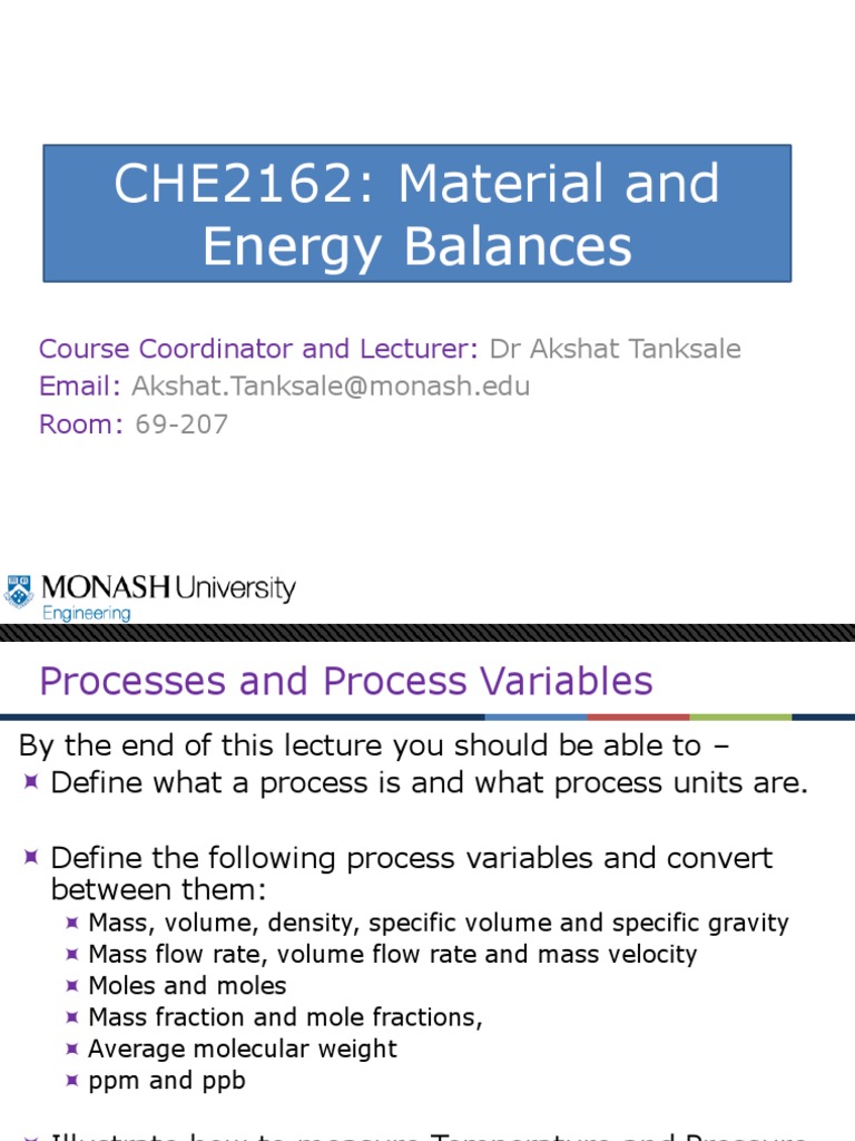 Chapter 3 - Process Variables PDF | PDF | Pressure Measurement | Mole (Unit)