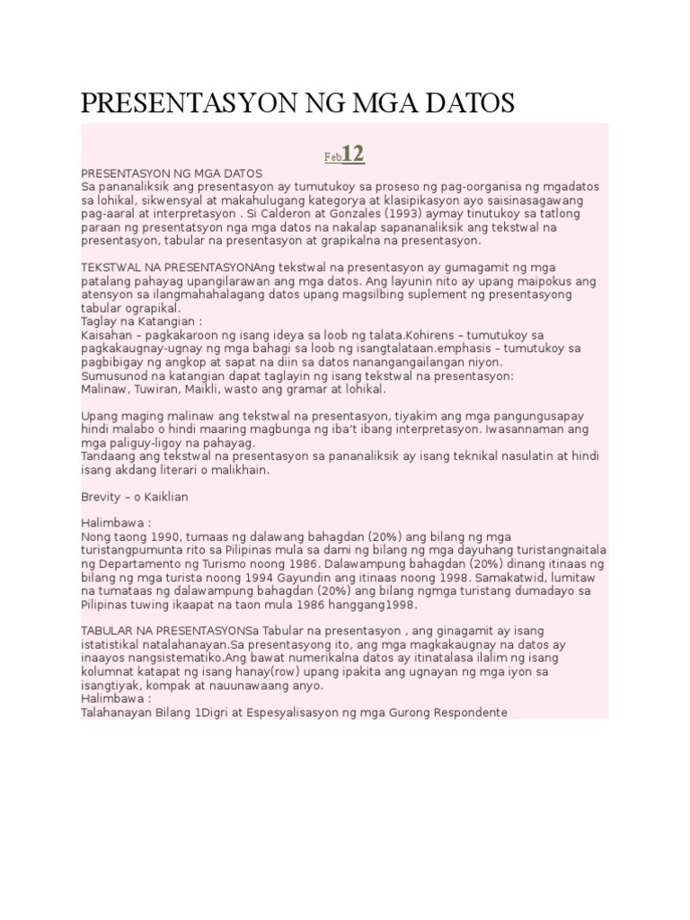 Presentasyon NG Mga | PDF