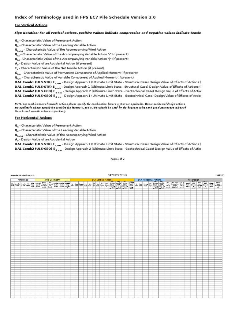 FPS E-Pile Schedule To EC7 Version 3 0 | PDF | Solid Mechanics ...