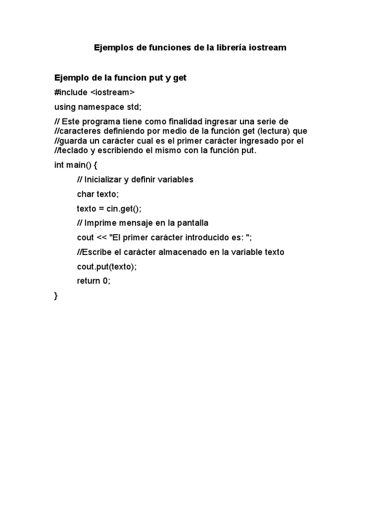 Introducción a las funciones de entrada y salida de la librería ...