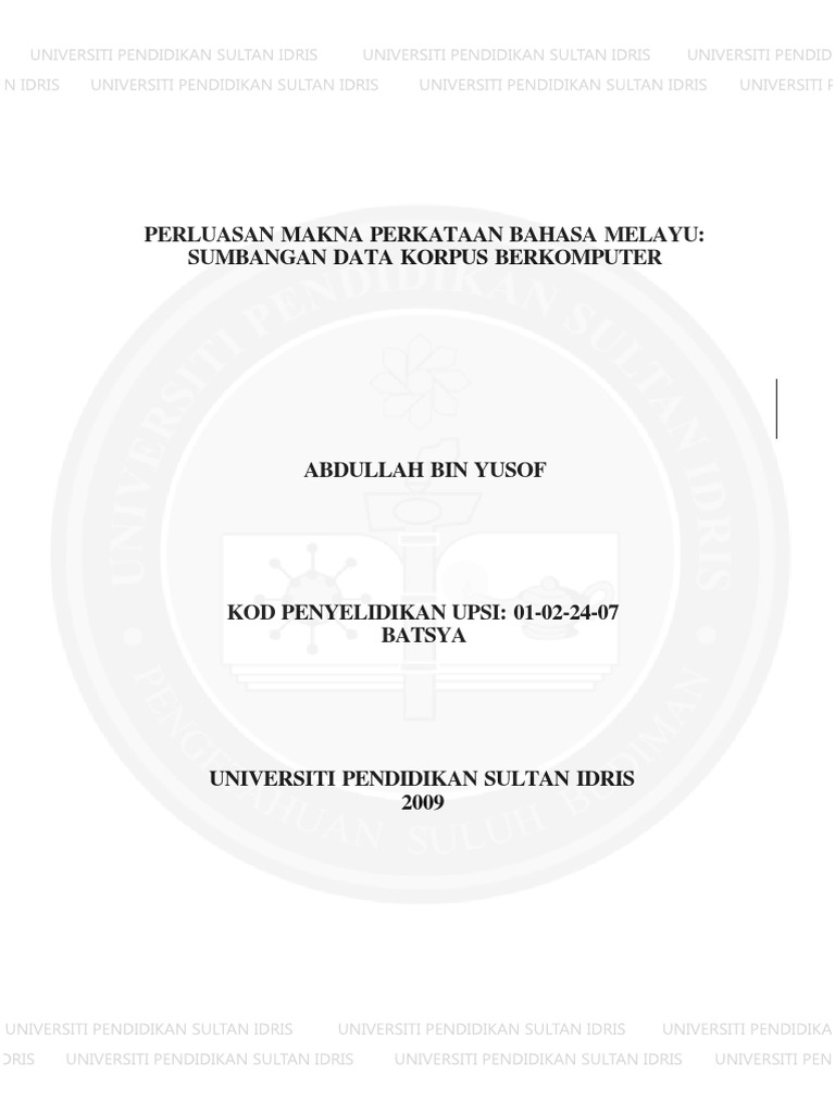 Perluasan Makna Perkataan Bahasa Melayu-Sumbangan Data Korpus ...