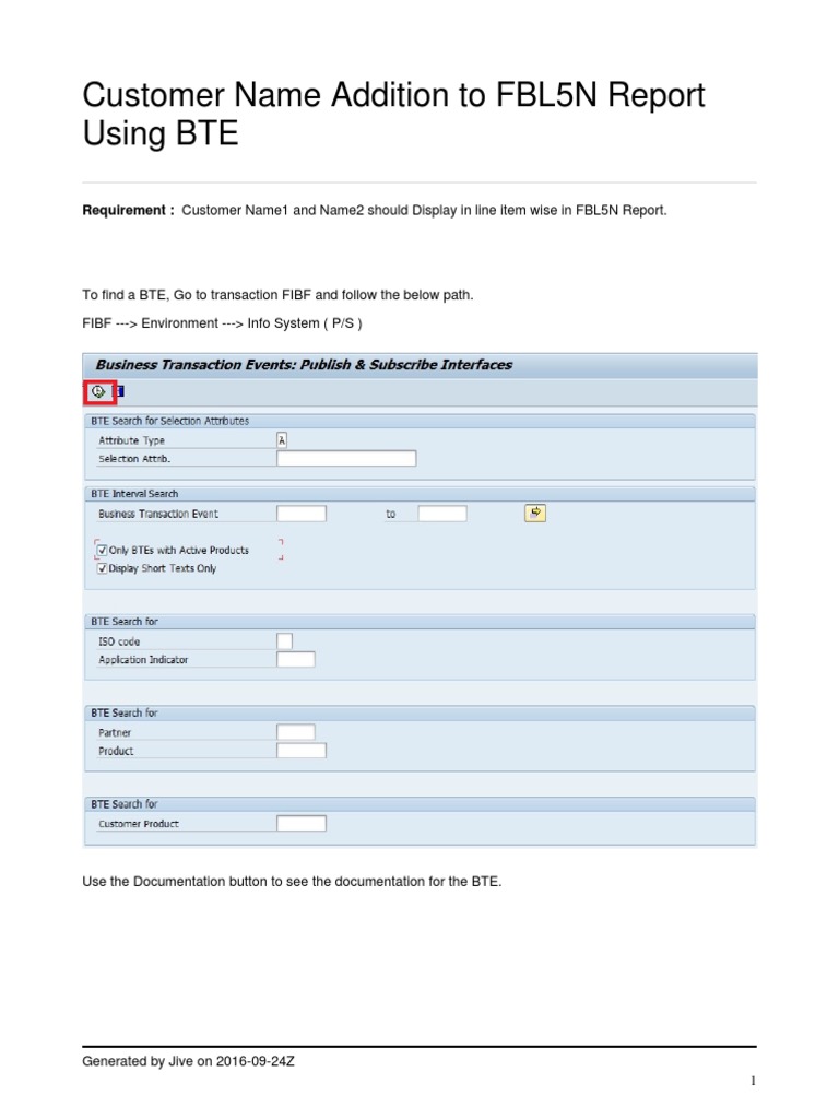 Customer Name Addition To FBL5N Report Using BTE | PDF