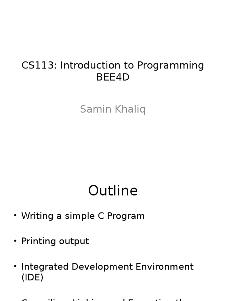 Lecture 3 A Simple C Progam | PDF | Source Code | Compiler
