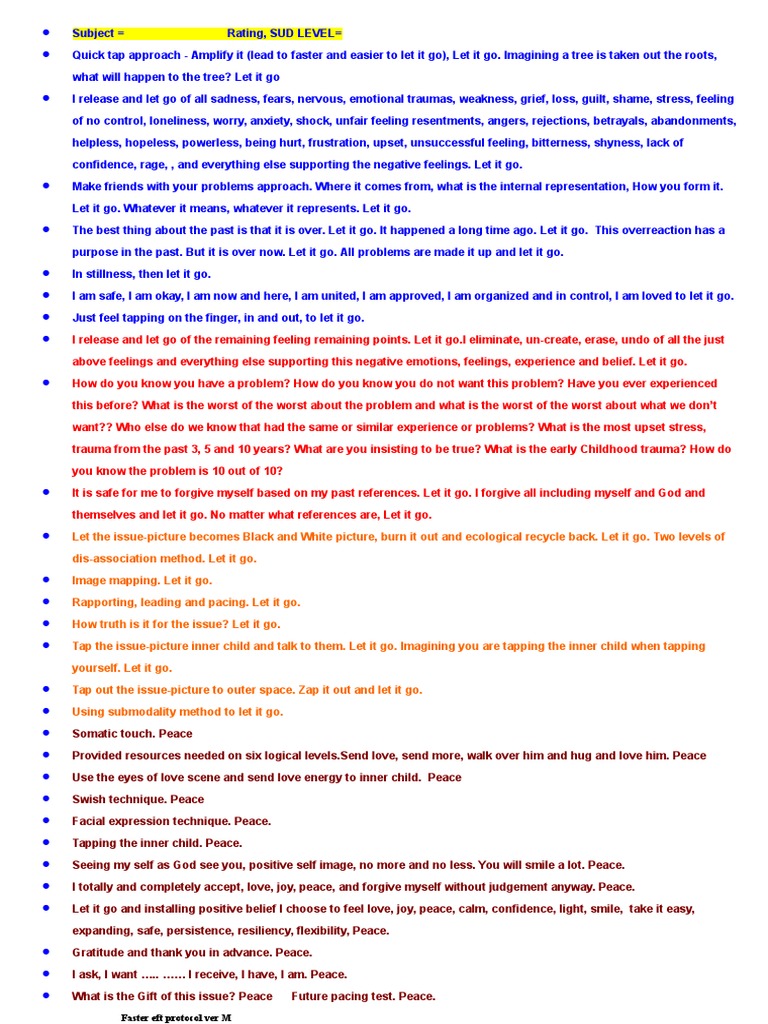Faster EFT Protocol Ver P | PDF | Grief | Forgiveness