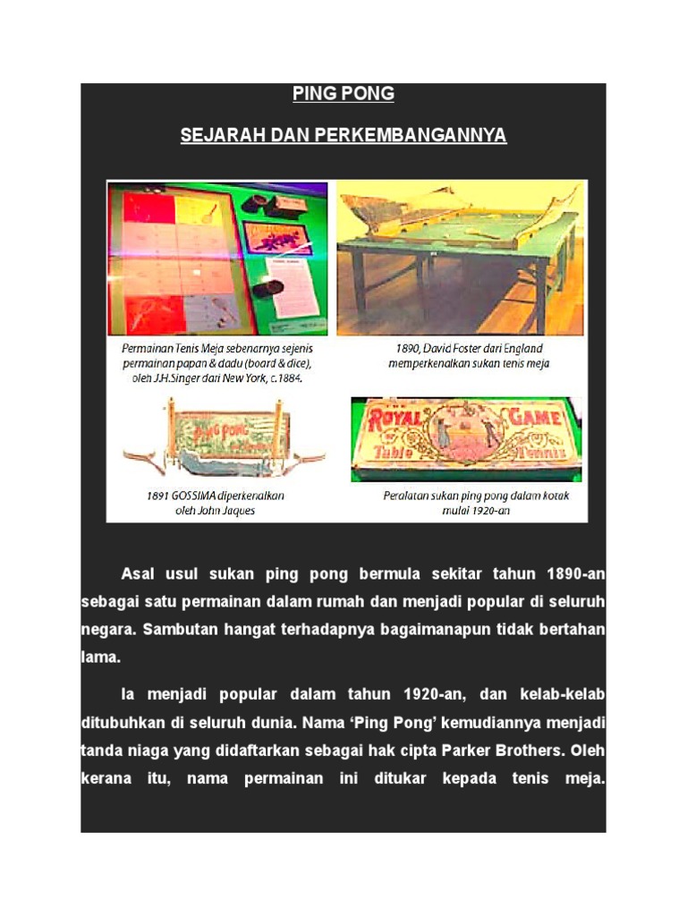 Sejarah Ping Pong | PDF