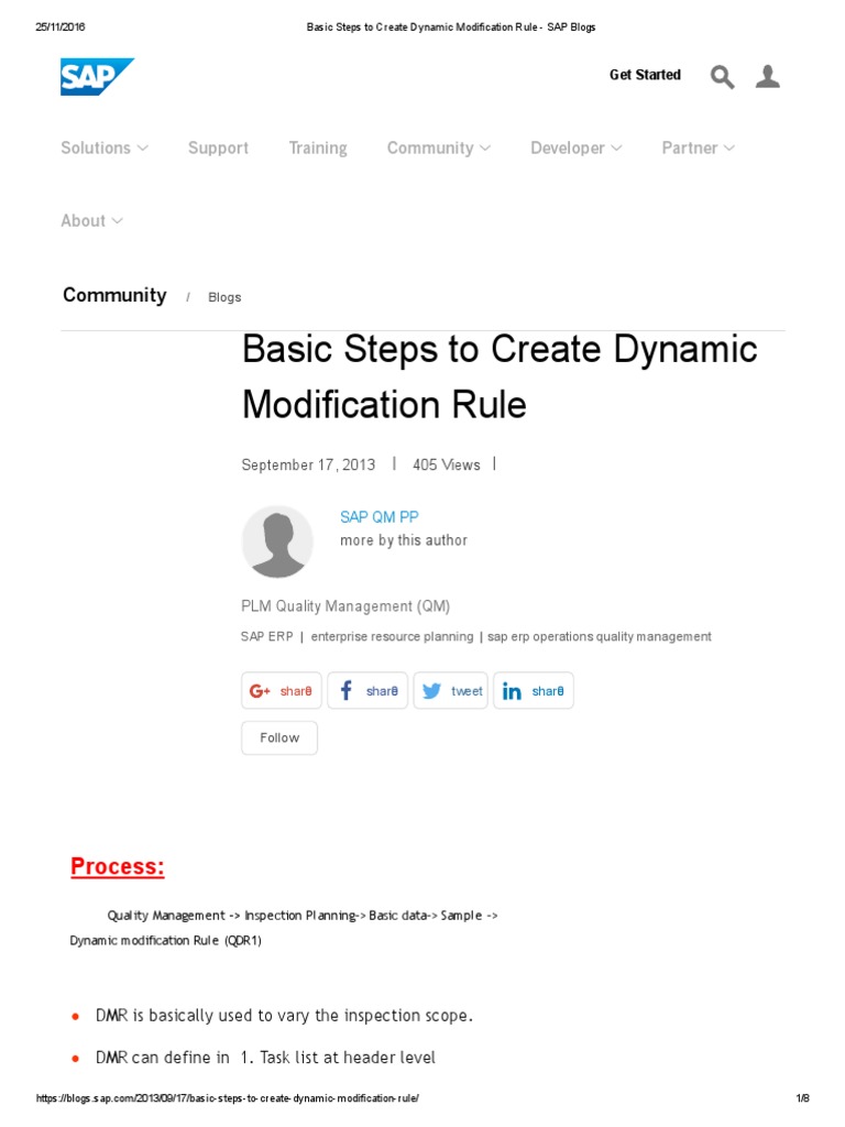 Basic Steps To Create Dynamic Modification Rule | PDF | Enterprise ...