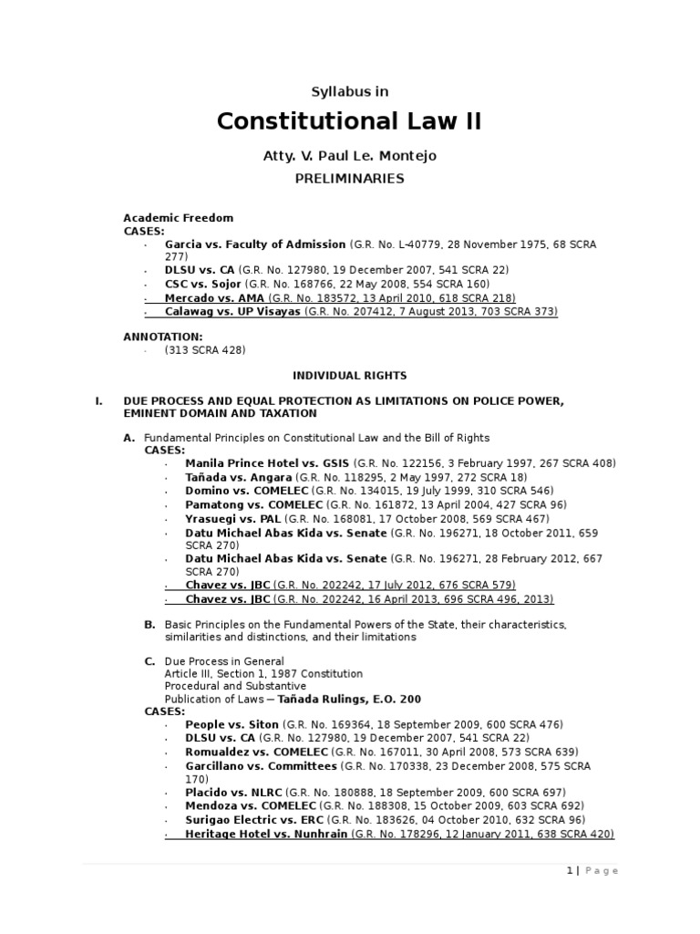 Consti Syllabus Final | PDF | Legal Procedure | Public Sphere