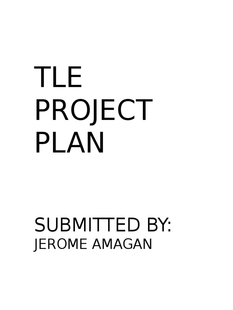 TLE Project Plan: Submitted by | PDF
