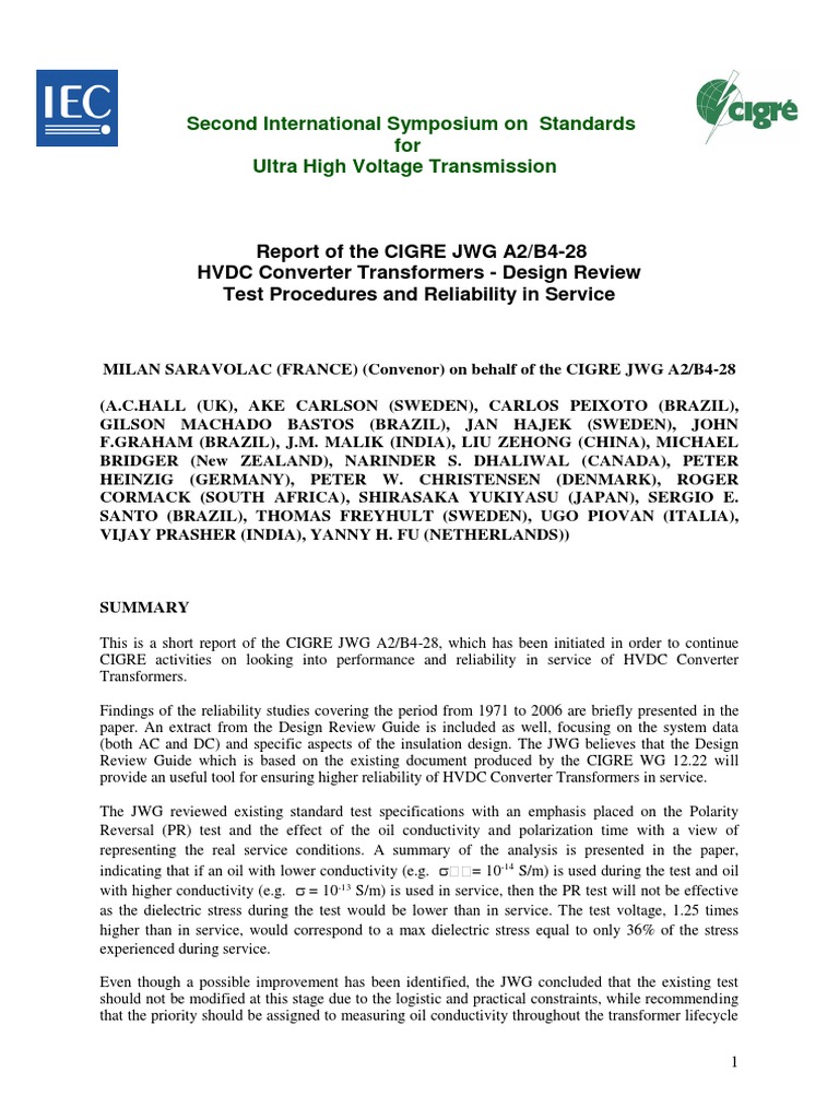 HVDC Converter Transformers - Design Review | PDF | High Voltage Direct ...