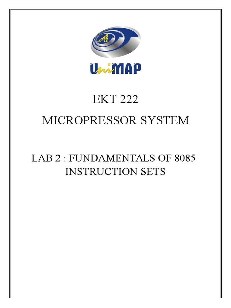 02 Lab02 Fundamentals of 8085 Instruction Sets SampleAnswerZ2 | PDF | Instruction Set | Assembly ...