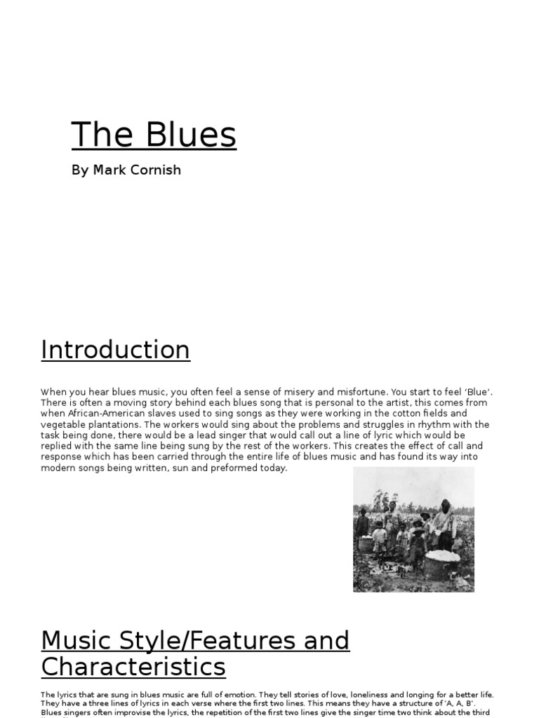 Mark The Blues Powerpoint | PDF | Blues | Jazz