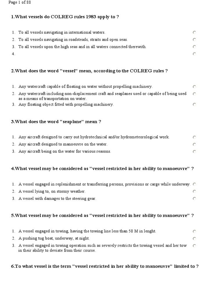 Colreg | PDF | Traffic | Water Transport