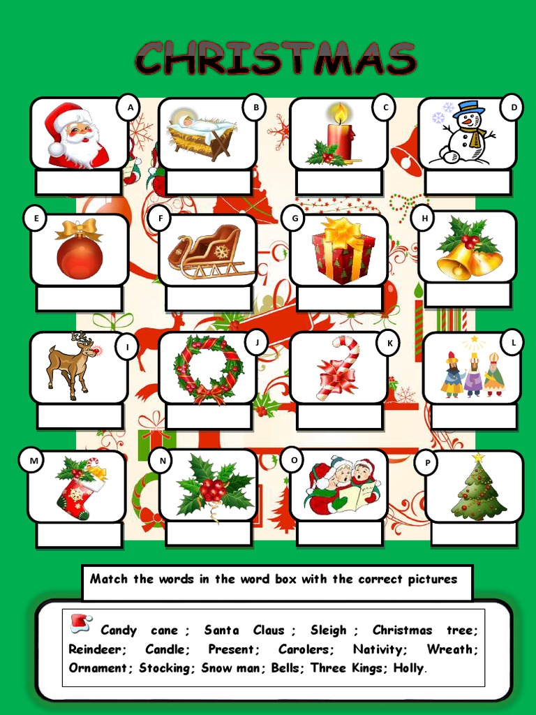 Christmas Word Picture Match | PDF