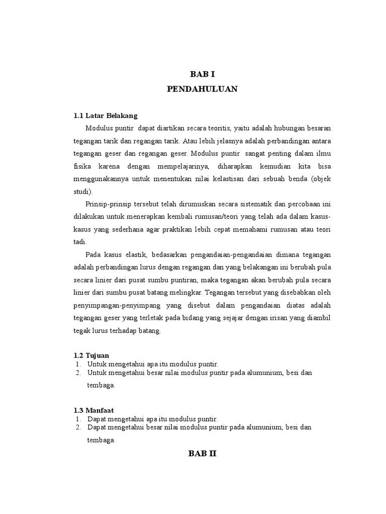 Laporan Modulus Puntir | PDF