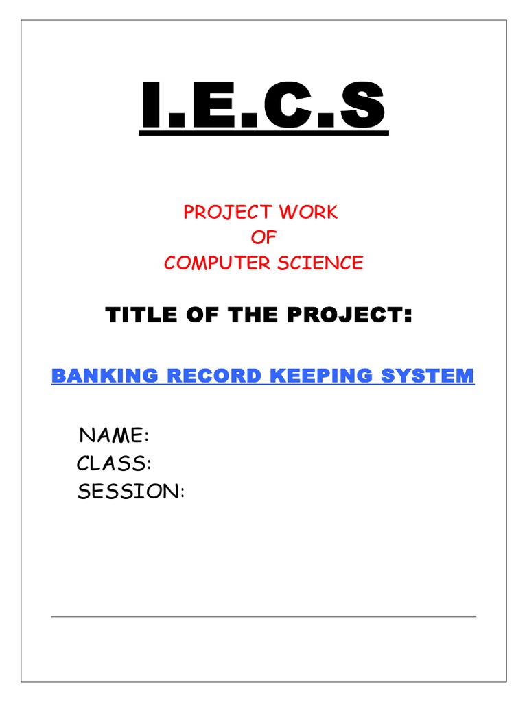 Banking Record Keeping System | PDF | System Software | Computer ...