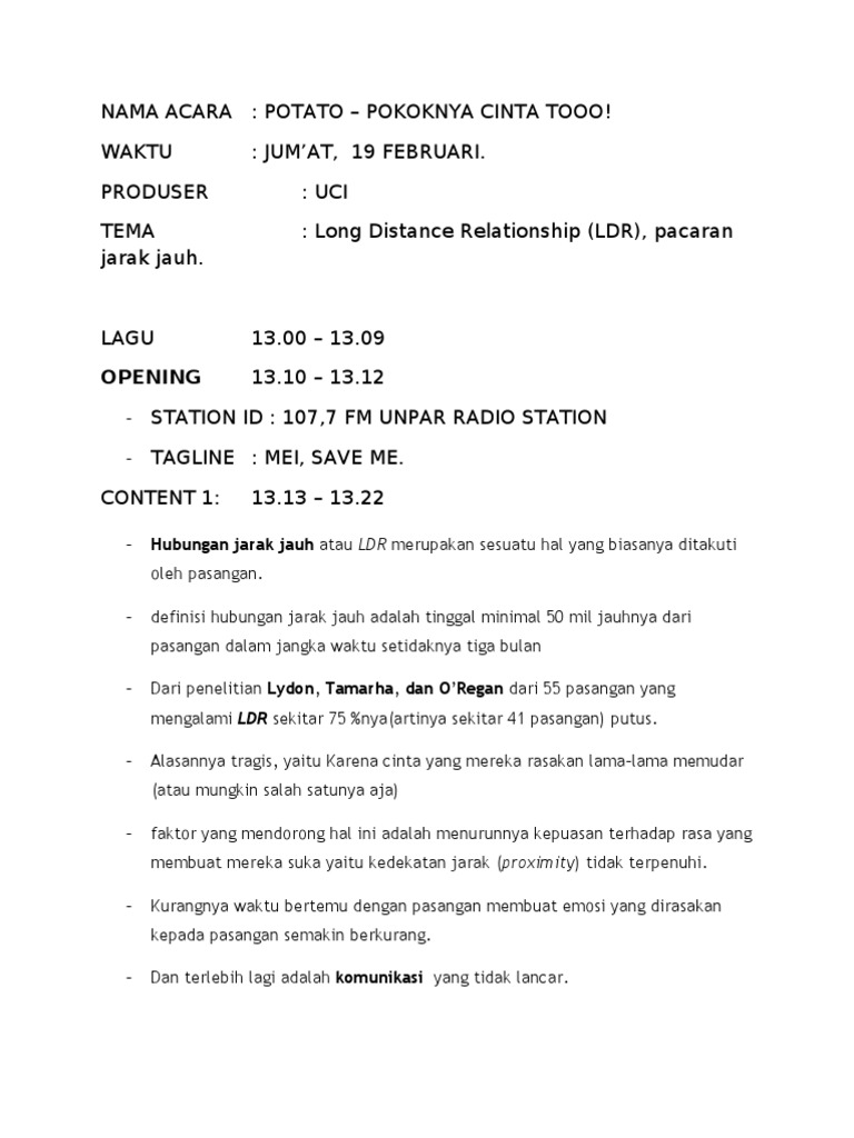 Contoh Script Radio | PDF