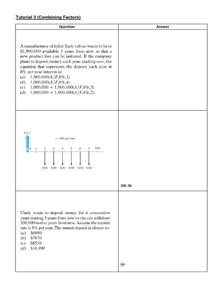 Tutorial 3 (Combining Factors) : Answer | PDF
