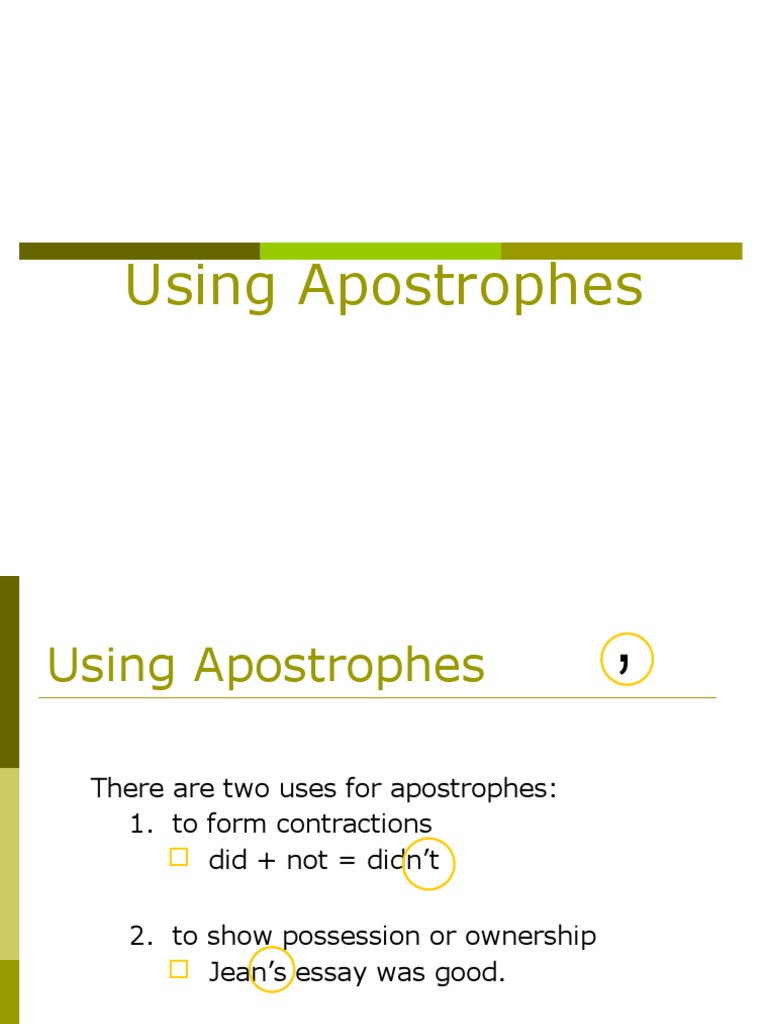 Apostrophes | PDF | Rules | Morphology