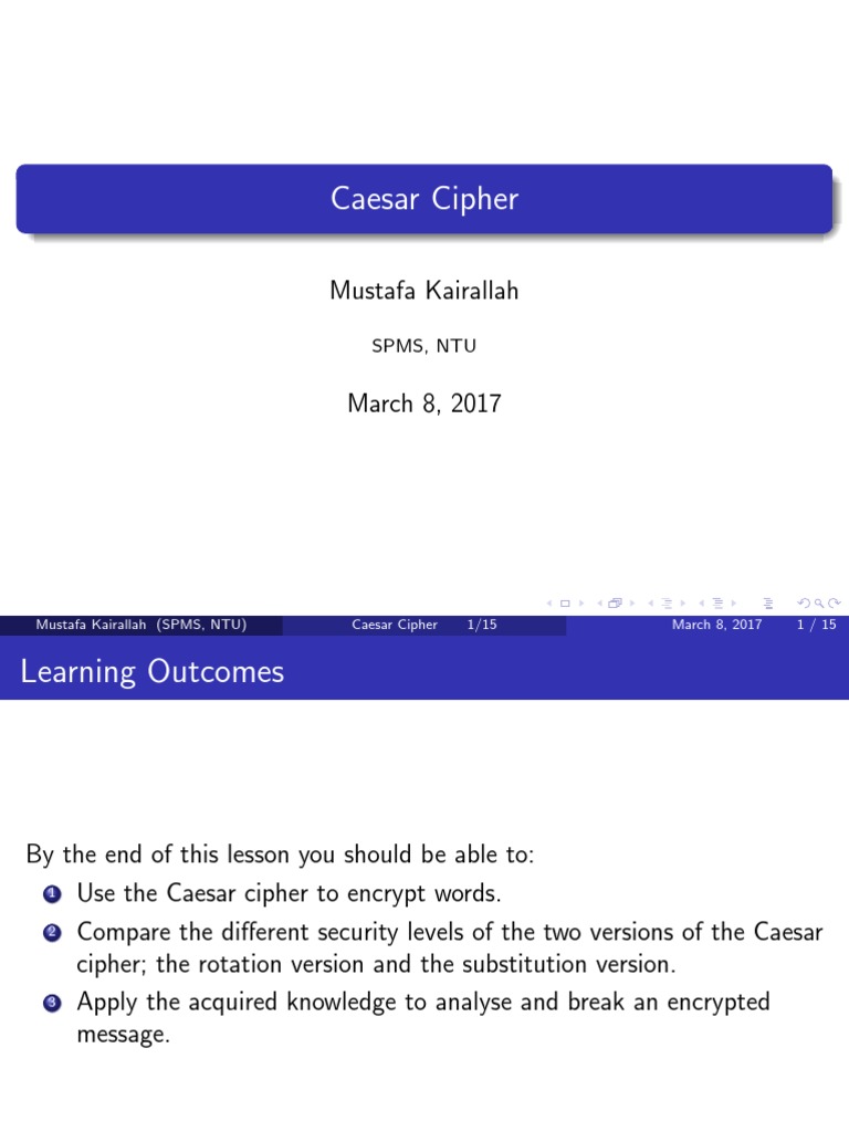 Caesar Cipher | PDF | Cipher | Cryptanalysis