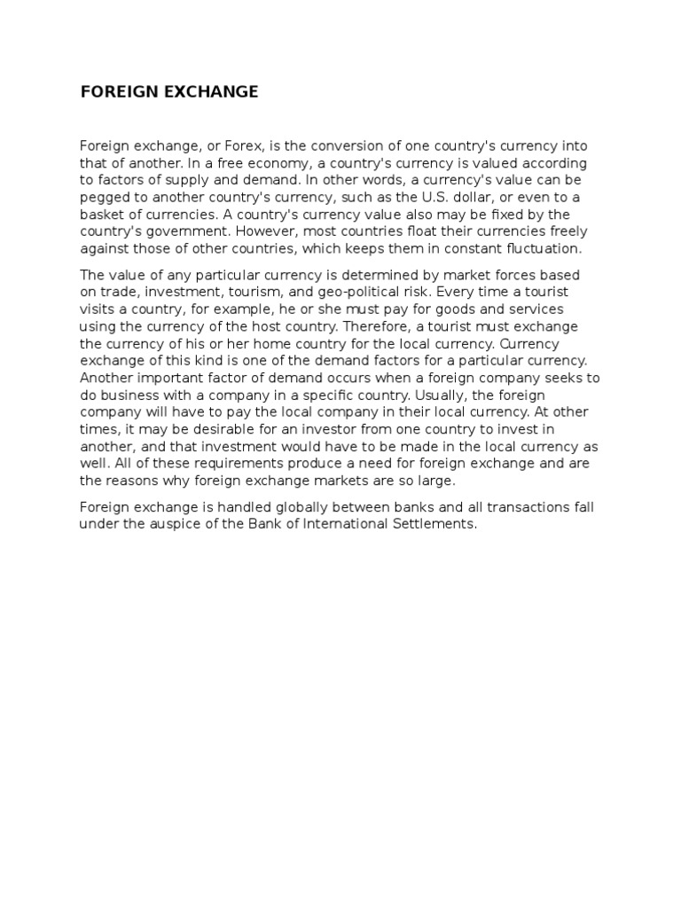 Foreign Exchange Project | PDF | Foreign Exchange Market | Current Account
