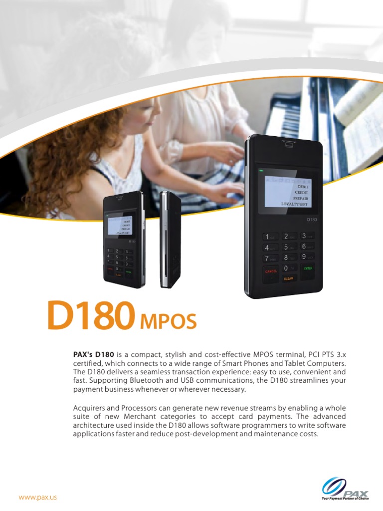Pax d180 | Usb | Bluetooth