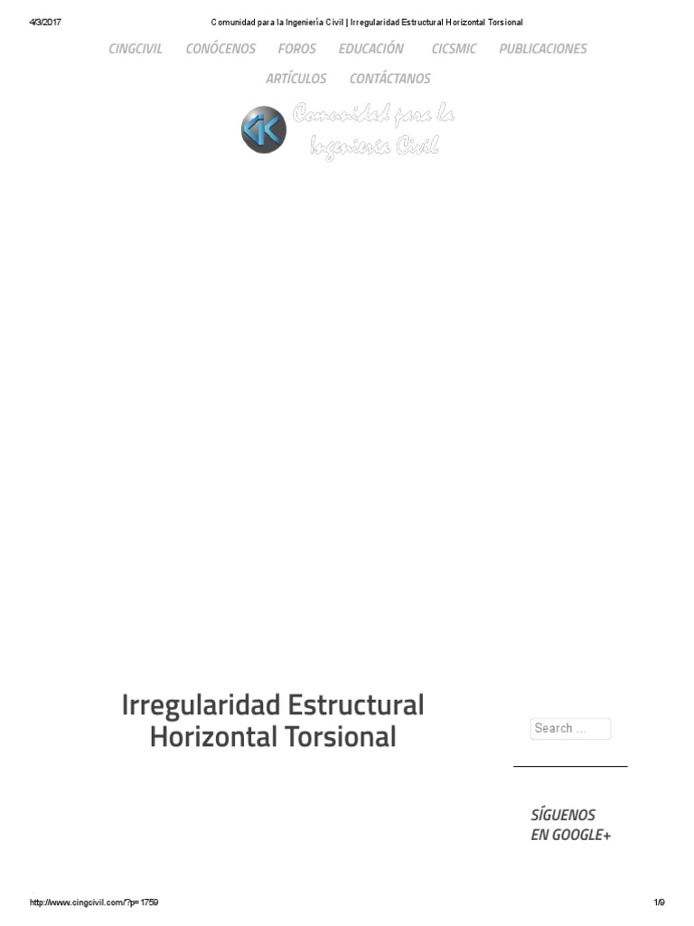 Comunidad para La Ingeniería Civil - Irregularidad Estructural Horizontal Torsional | PDF ...