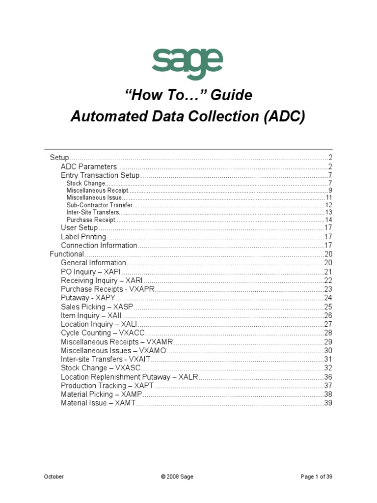 Sage X3 - User Guide - HTG-ADC-V5 | PDF | Command Line Interface | Menu (Computing)