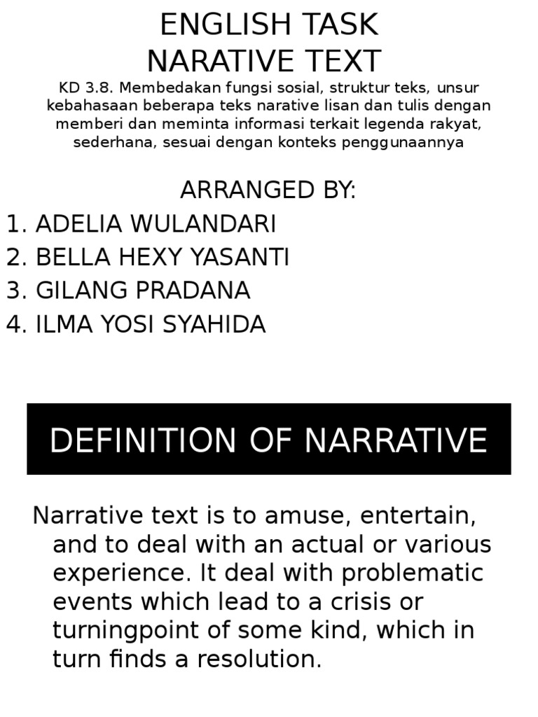 TEKS NARATIVE | Narrative | Fiction & Literature